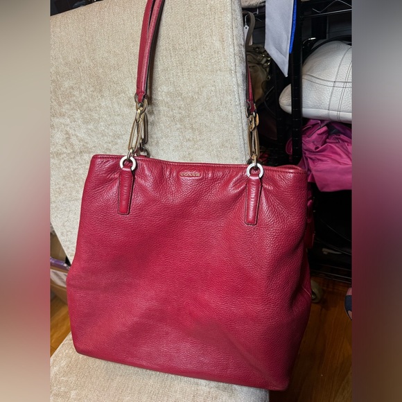Coach | Bags | Coach 23 Red Pebbled Leather Tote Bag Guc | Poshmark